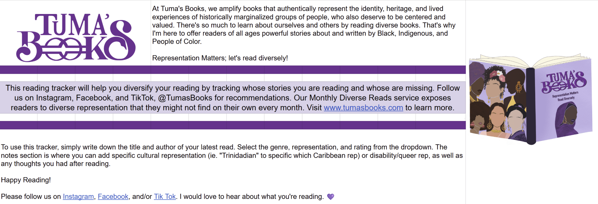 2025 Digital Reading Tracker - Tuma's Books