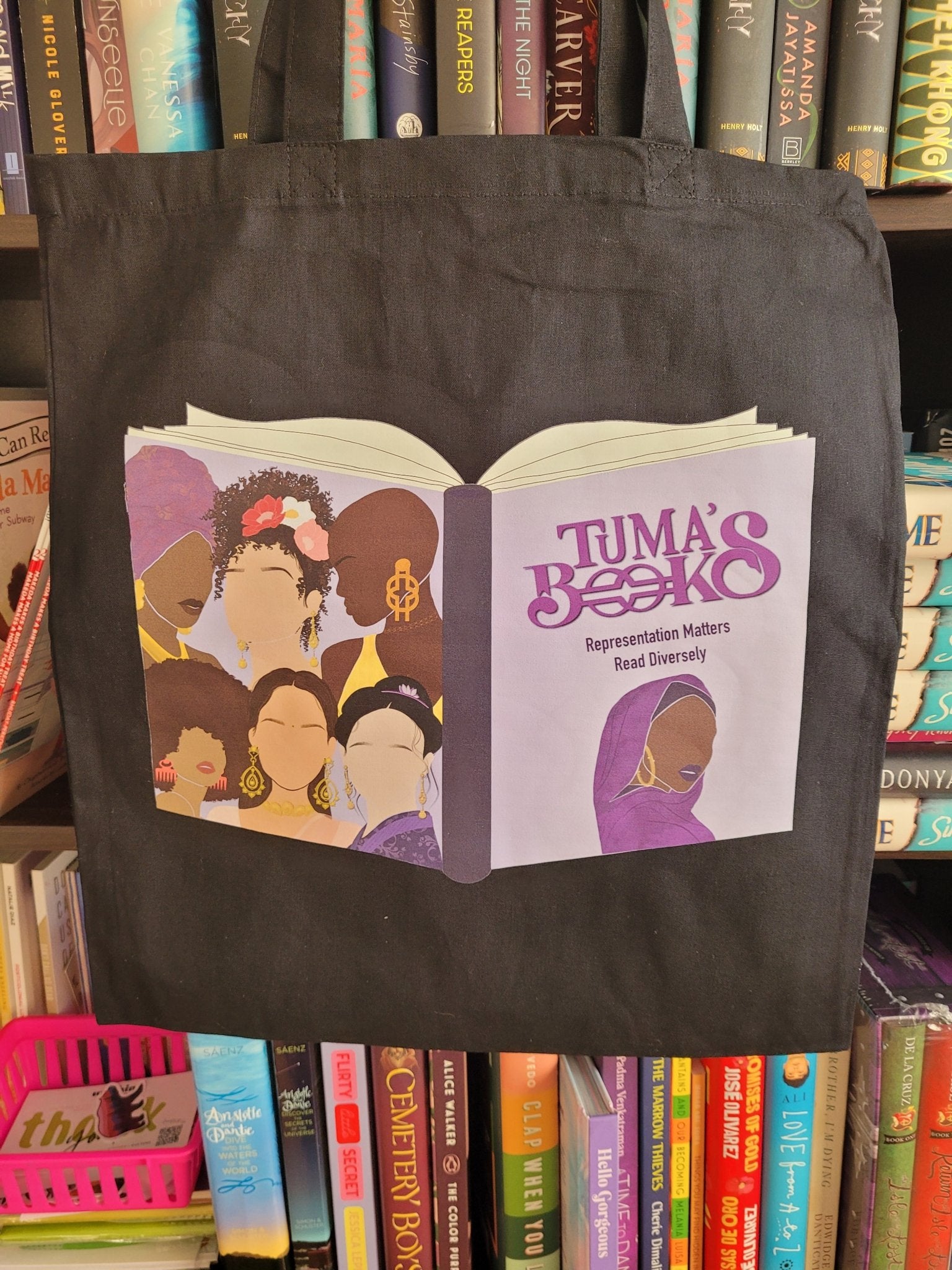Diverse Books Logo 100% Cotton Canvas Tote Bag - Tuma's Books